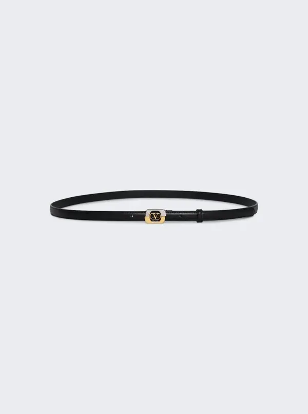 Valentino Garavani Vlogo Signature Leather Belt - Black