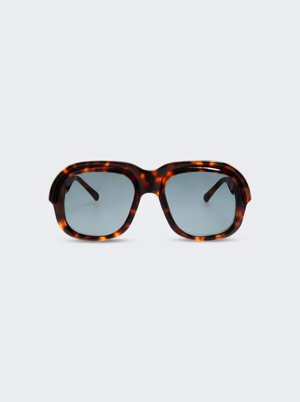 Dries Van Noten Linda Farrow X Dries Vn Noten Tortoiseshell Oversized Sunglasses - A