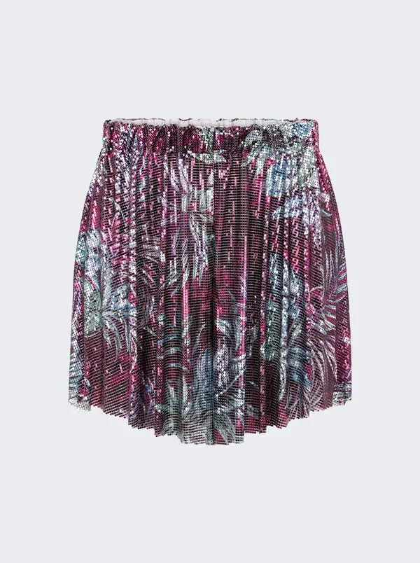 Rabanne Palm Tree Printed Mesh Shorts - Multi