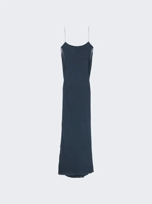 Jacquemus The Plumetis Sheer Knit Dress - Navy