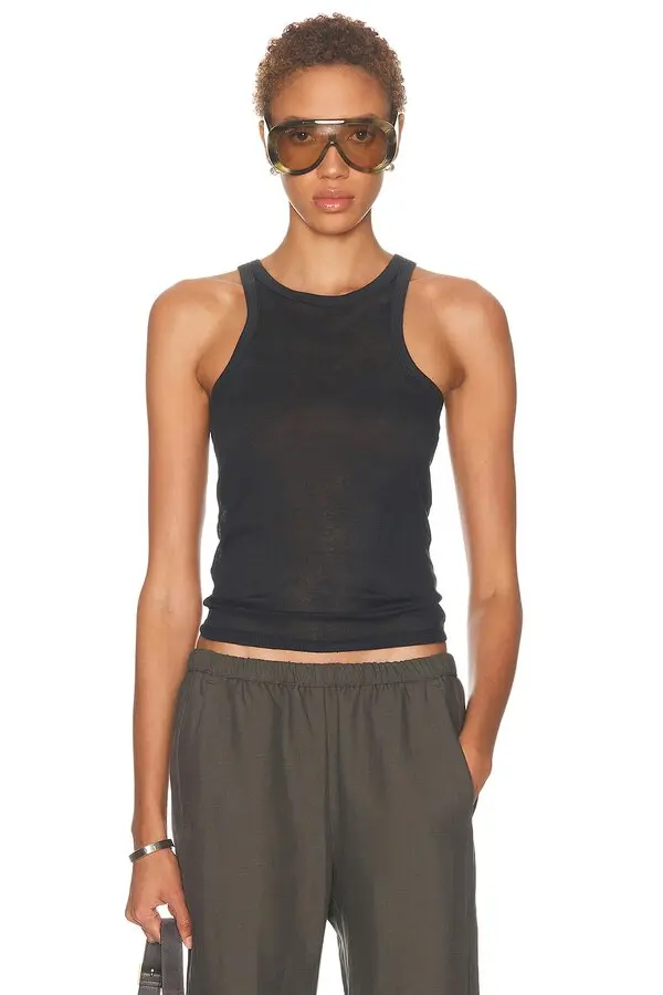 SKIMS Sheer Cotton Tank Top - Soot