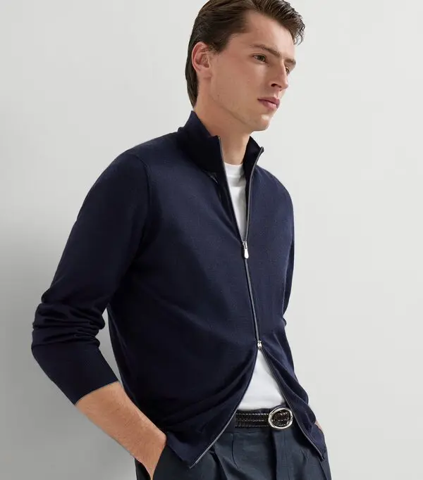 Brunello Cucinelli Cashmere-silk Cardigan - Blue