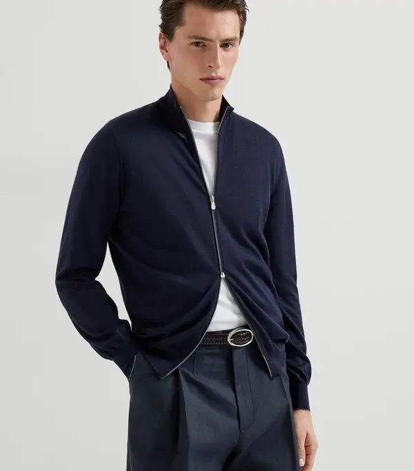 Brunello Cucinelli Cashmere-silk Cardigan - Blue