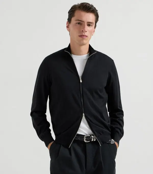 Brunello Cucinelli Cashmere-silk Cardigan - Black