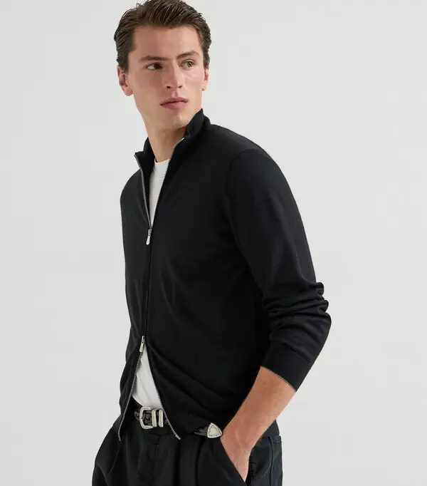Brunello Cucinelli Cashmere-silk Cardigan - Black