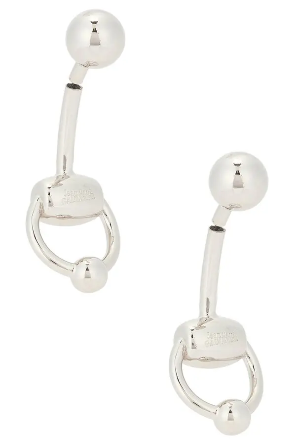 JEAN PAUL GAULTIER Equestrian Piercing Dangle Earrings - Shiny Silver