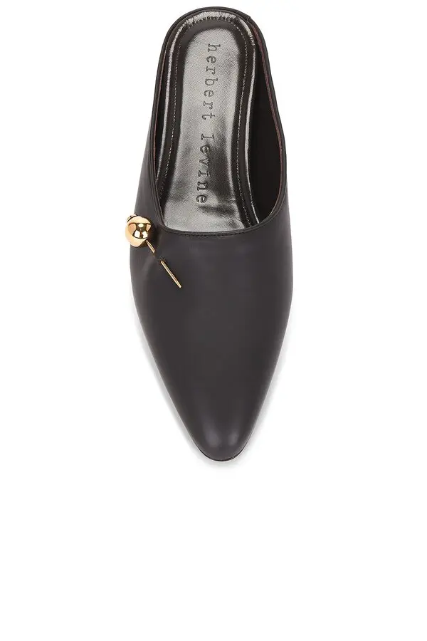 HERBERT LEVINE Sleep On It Vitellino Flat Mule - Dark Brown