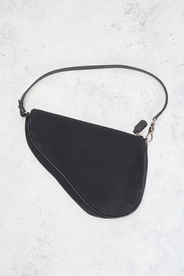 Dior Satin Embroidered Mini Saddle Bag