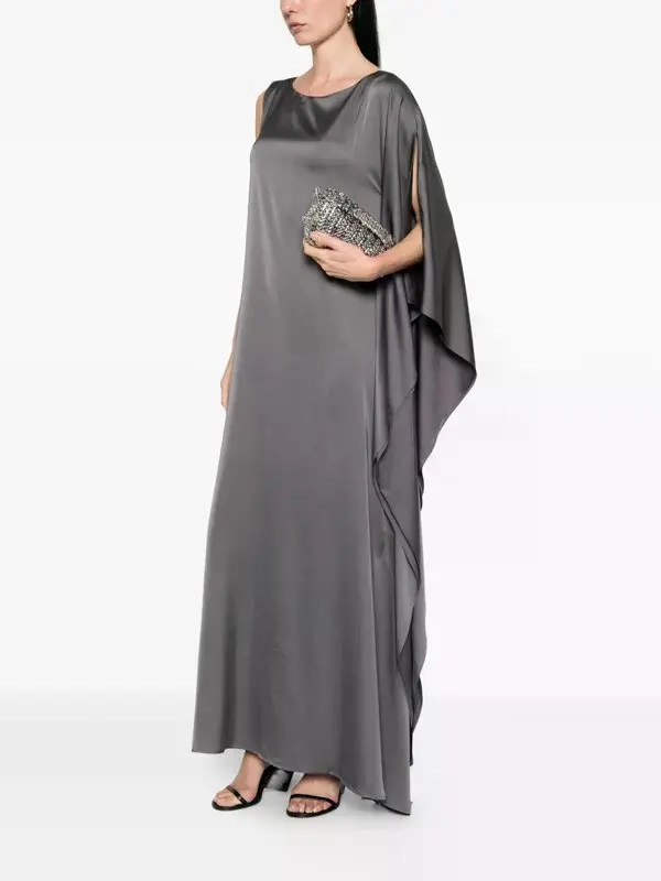 SILKYLICIOUS Muse Asymmetric Maxi Dress - Grey