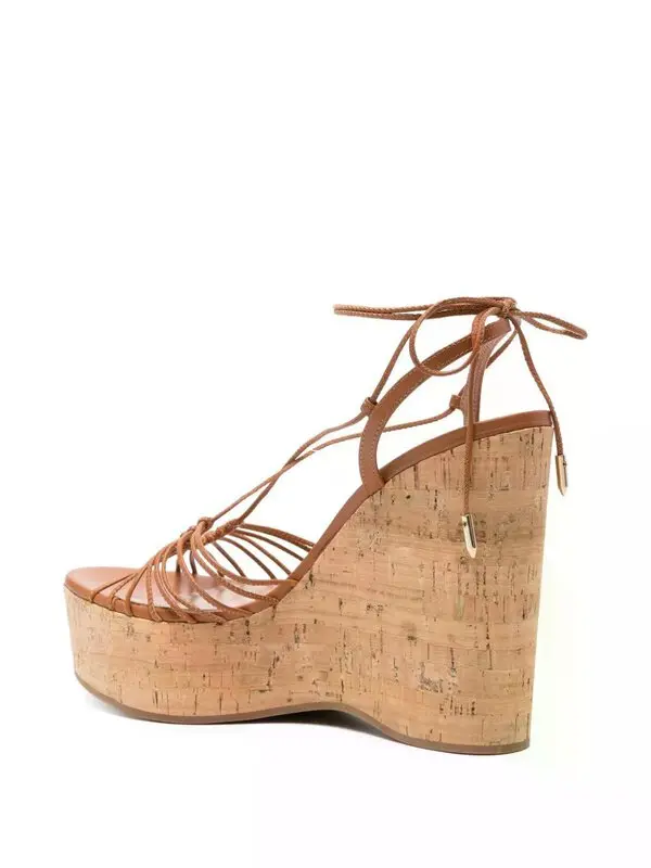 AQUAZZURA Platform Wedge Sandals - Brown