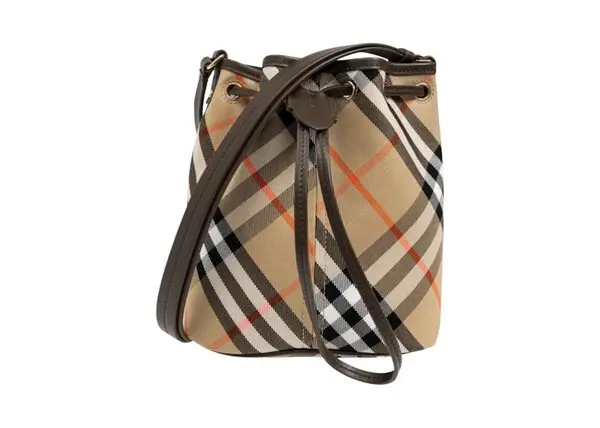 Burberry Checked Drawstring Bucket Bag