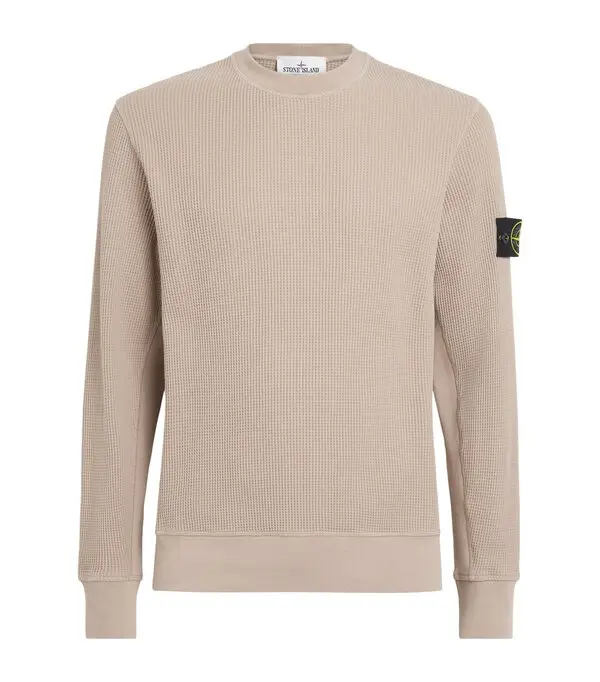 Stone Island Cotton Waffle-knit Crewneck Sweater