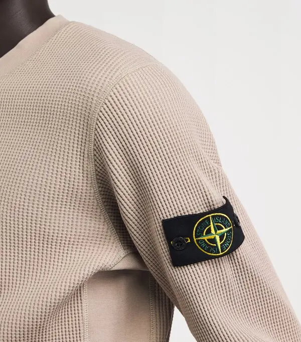 Stone Island Cotton Waffle-knit Crewneck Sweater