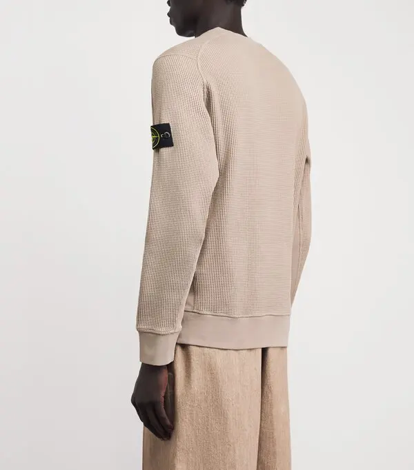 Stone Island Cotton Waffle-knit Crewneck Sweater