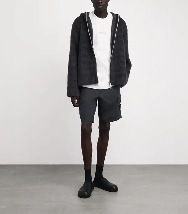 Stone Island Stretch Cotton Cargo Bermuda Shorts - Navy