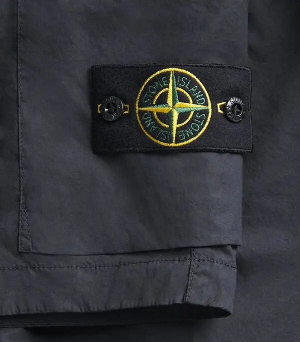 Stone Island Stretch Cotton Cargo Bermuda Shorts - Navy