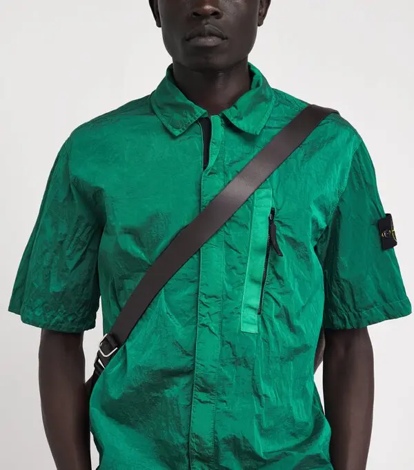 Stone Island Nylon Zip-up T-shirt - Green