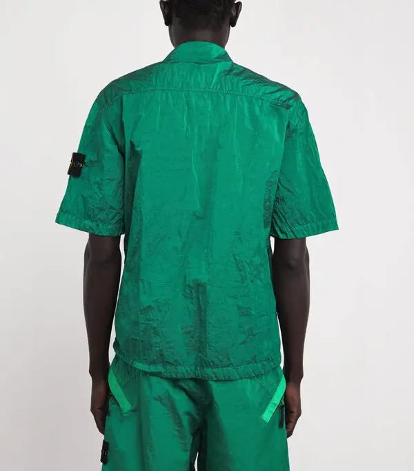 Stone Island Nylon Zip-up T-shirt - Green