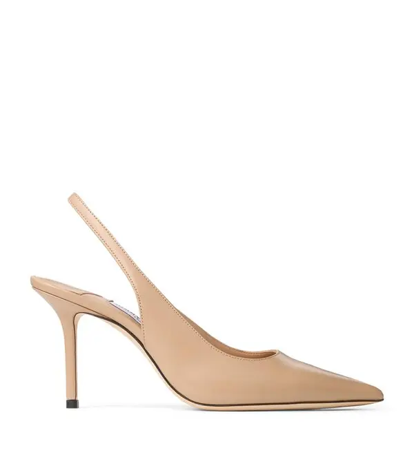 JIMMY CHOO Love 85 Leather Slingback Pumps - Neutral