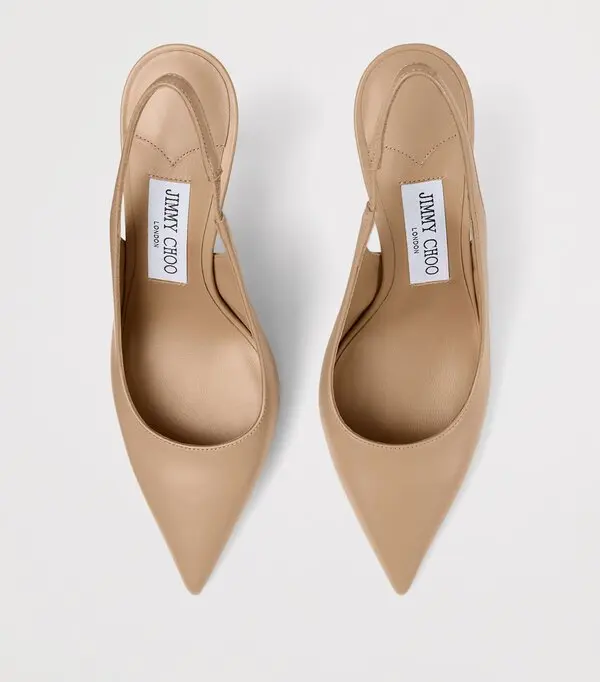 JIMMY CHOO Love 85 Leather Slingback Pumps - Neutral