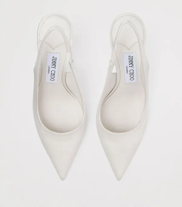 JIMMY CHOO Love 85 Satin Slingback Pumps - Ivory