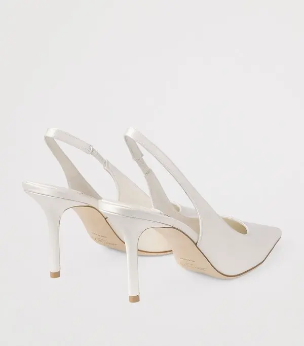 JIMMY CHOO Love 85 Satin Slingback Pumps - Ivory