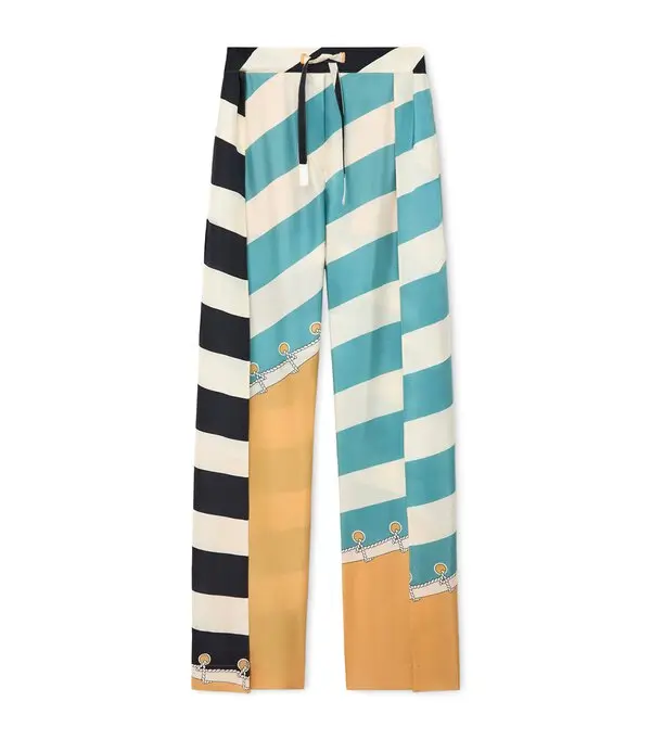 Loewe Silk Printed Trousers - Orange