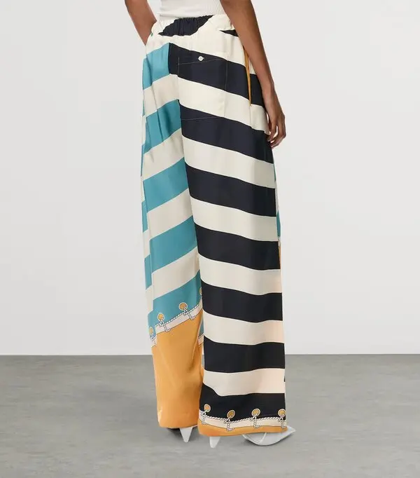 Loewe Silk Printed Trousers - Orange