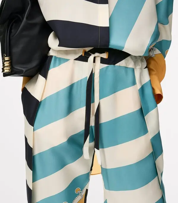 Loewe Silk Printed Trousers - Orange
