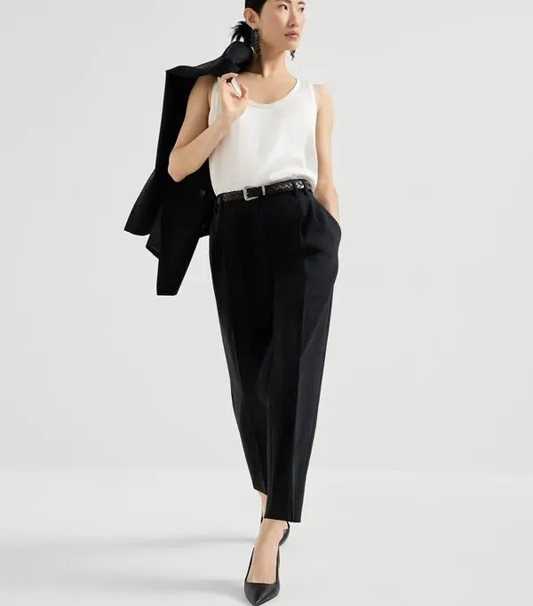 Brunello Cucinelli Virgin Wool-blend Slouchy Trousers