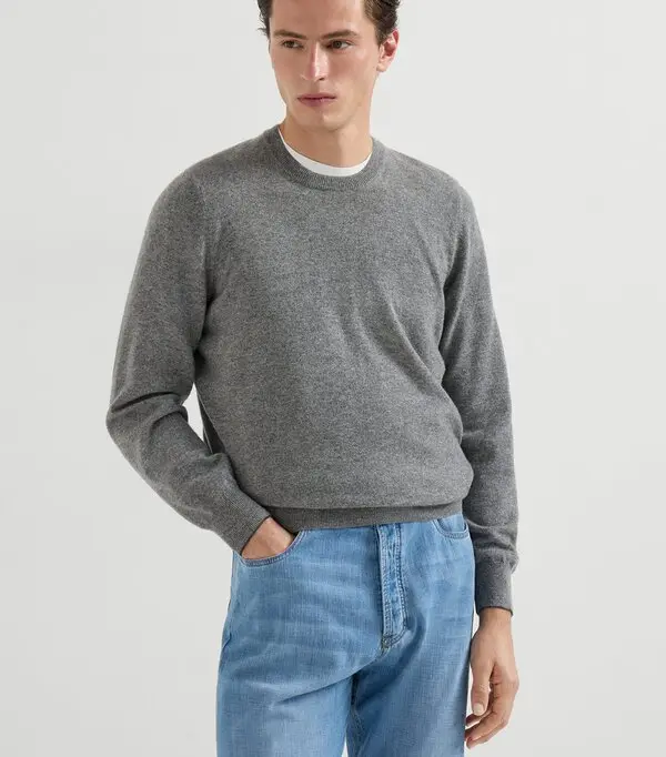 Brunello Cucinelli Cashmere Crew Neck Sweater - Grey