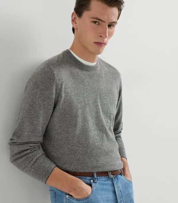 Brunello Cucinelli Cashmere Crew Neck Sweater - Grey