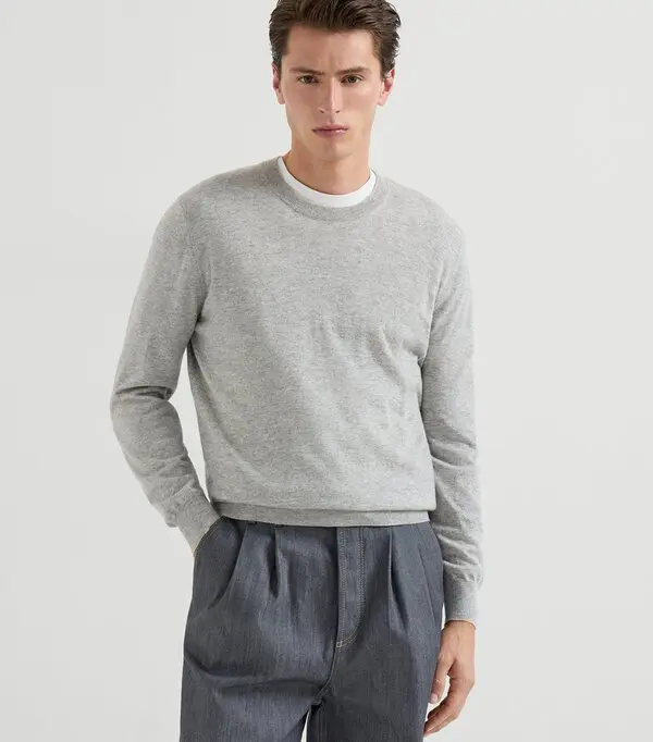 Brunello Cucinelli Cashmere Crew-neck Sweater - Grey
