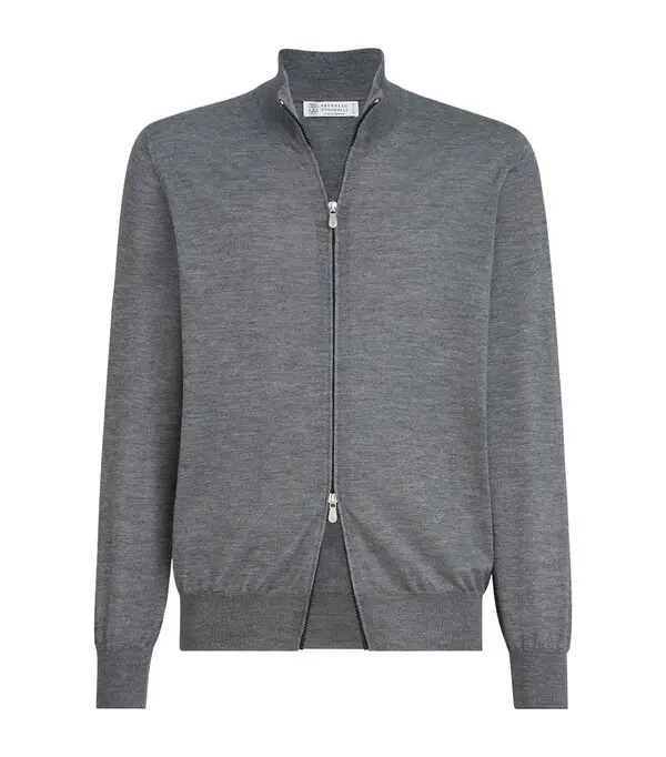 Brunello Cucinelli Cashmere-silk Cardigan - Grey