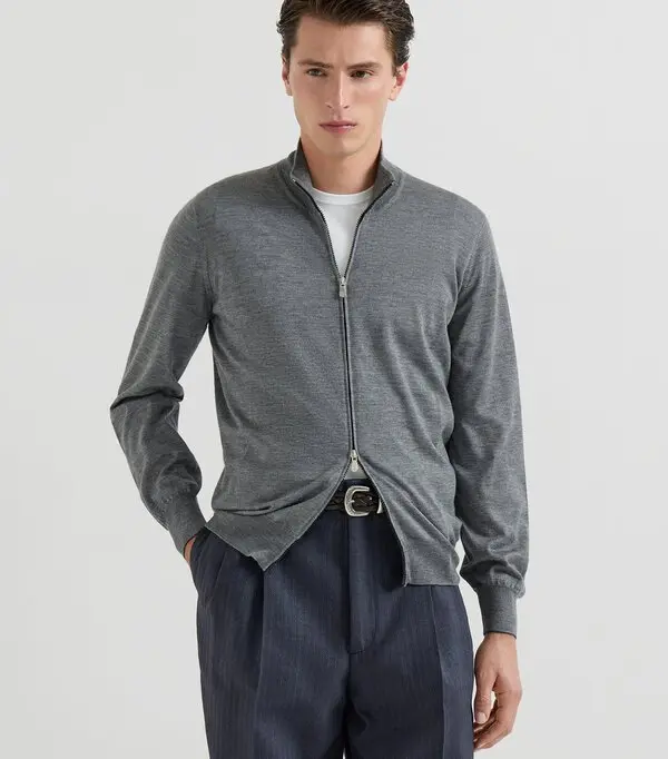 Brunello Cucinelli Cashmere-silk Cardigan - Grey