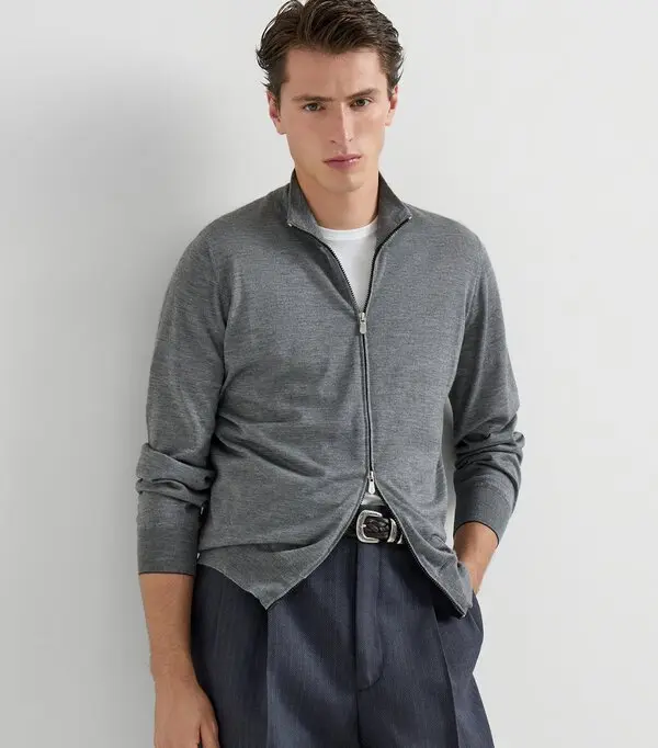 Brunello Cucinelli Cashmere-silk Cardigan - Grey