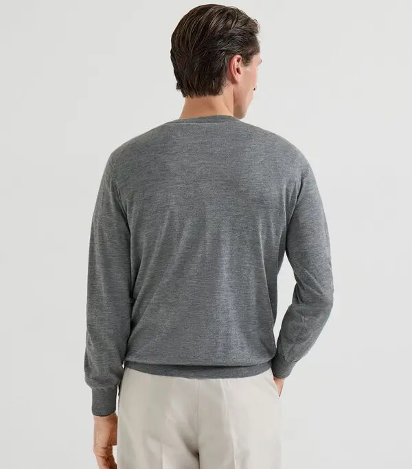 Brunello Cucinelli Cashmere-silk Crew-neck Sweater - Grey