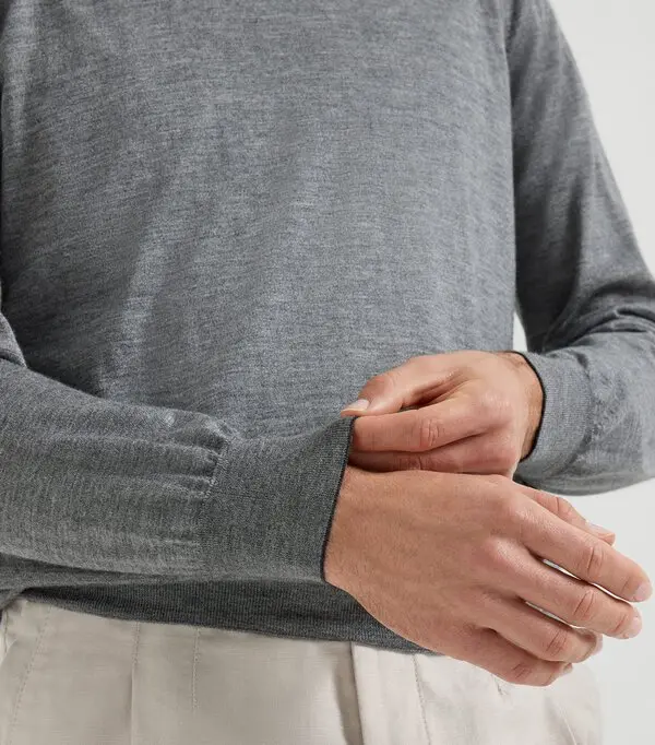 Brunello Cucinelli Cashmere-silk Crew-neck Sweater - Grey