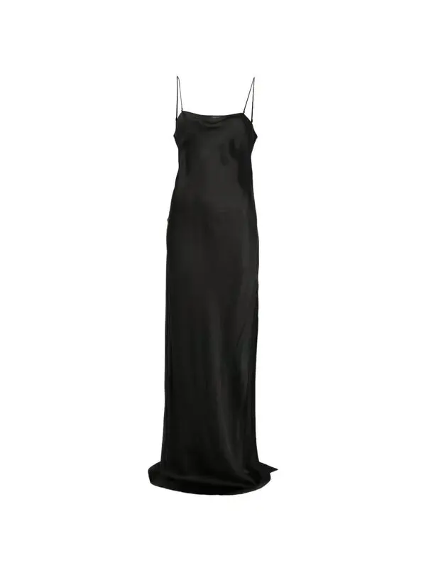 Saint Laurent Charmeuse Slip Dress - Black