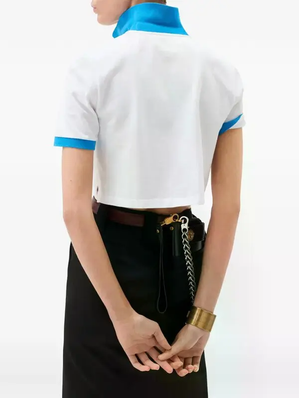 Versace Cropped Piqué Cotton Polo Shirt