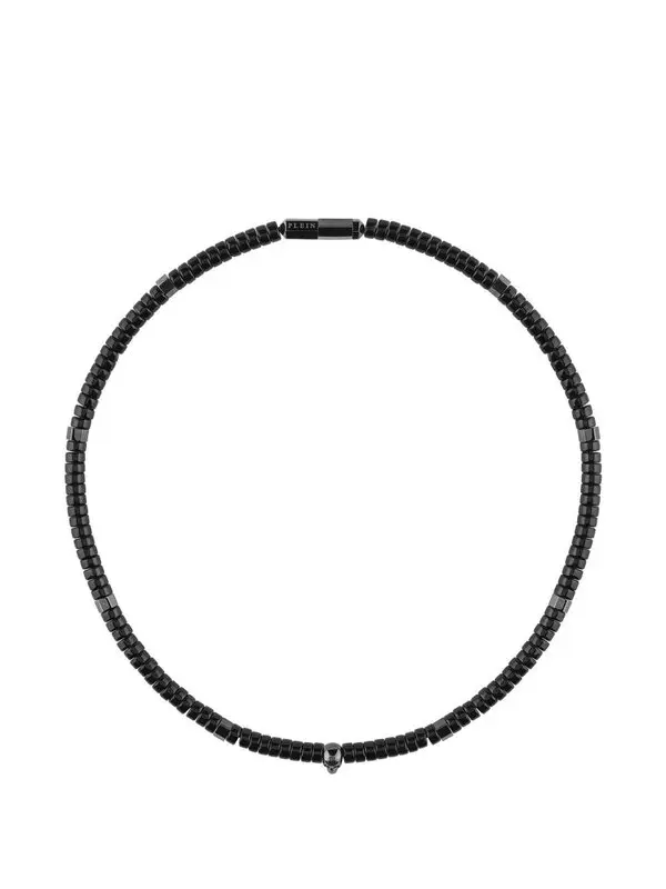 Philipp Plein Beads Skull Necklace - Black