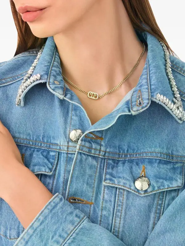 Philipp Plein Crystal Lettering Necklace