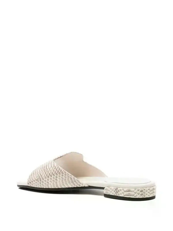 JIMMY CHOO Dina Snakeskin-print Sandals - Neutrals