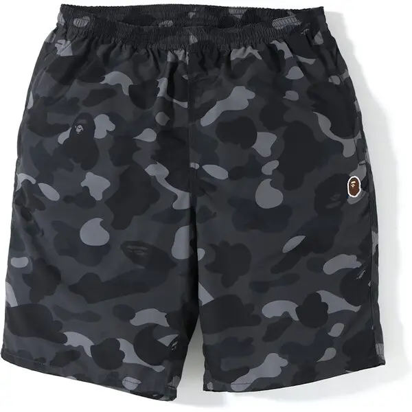 A BATHING APE Camo Beach Shorts - Black