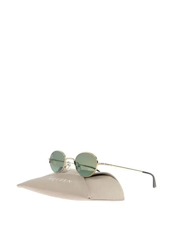 Alexander McQueen Oval-frame Sunglasses - Gold