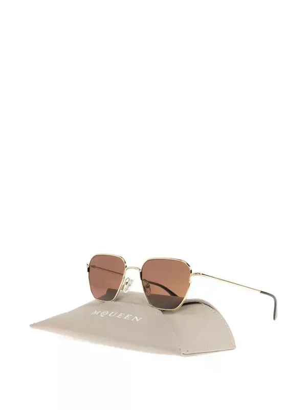 Alexander McQueen Geometric-frame Sunglasses - Gold