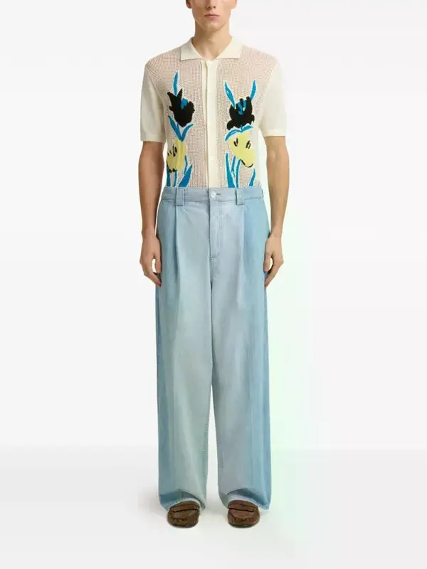 Marni Pleats Foulard Wide Leg Trousers
