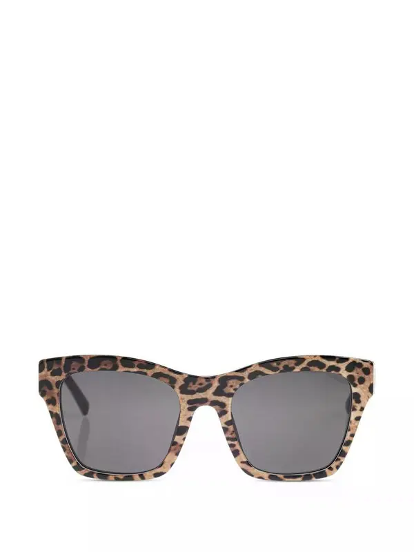Dolce & Gabbana Leopard Print Square Frame Sunglasses - Neutrals
