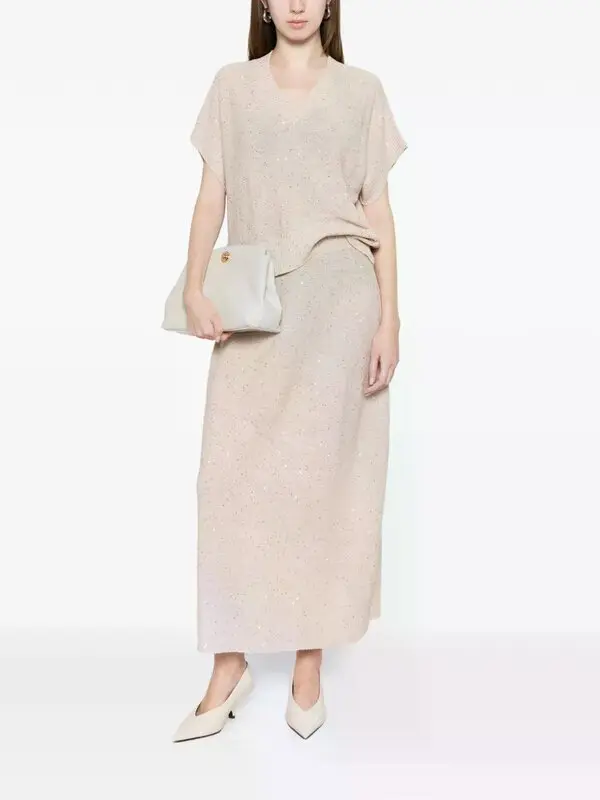 Antonelli Firenze Knitted Sequin Skirt