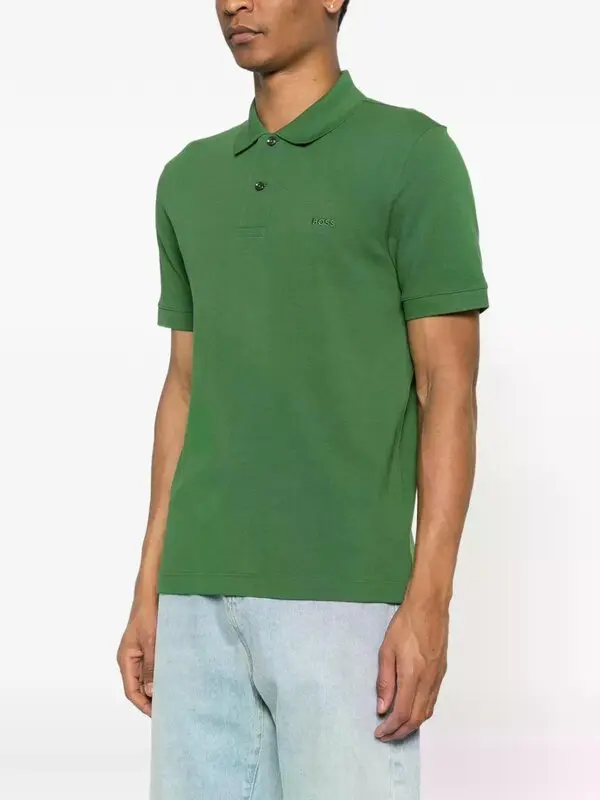 BOSS Pallas Button Embroidered Polo Shirt